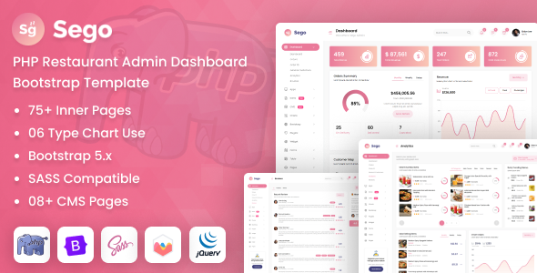 Sego - PHP Restaurant Admin Dashboard Bootstrap Template